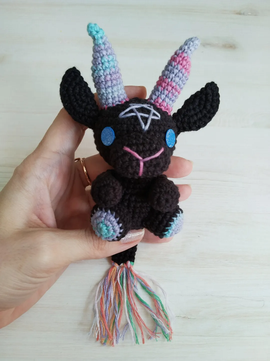 Baphomet rainbow plush keychain, lgbt flag, transgender pride, baphomet ...