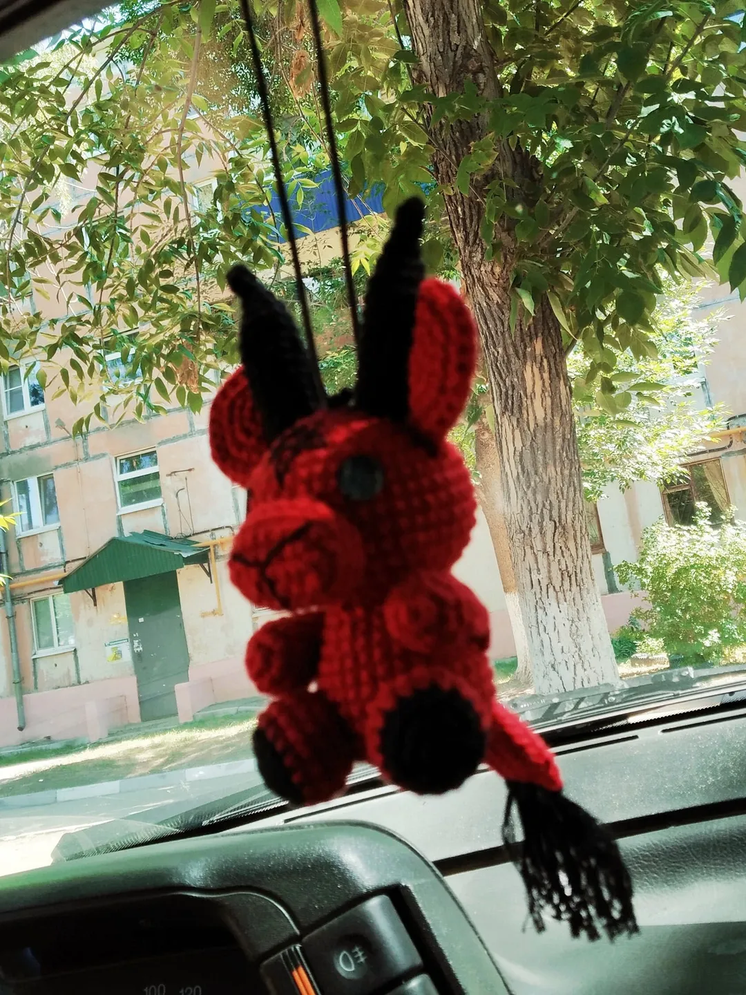 Goth car accessories baphomet plush,rear view mirror charm, interior ...