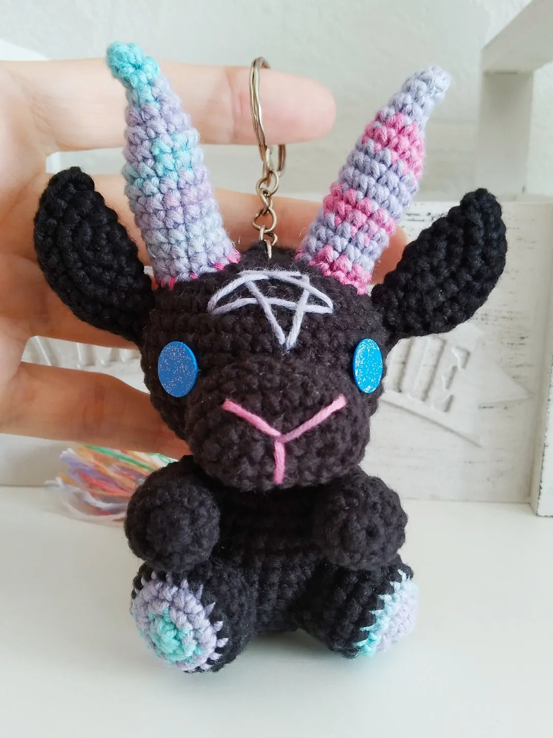 Baphomet rainbow plush keychain, lgbt flag, transgender pride, baphomet ...