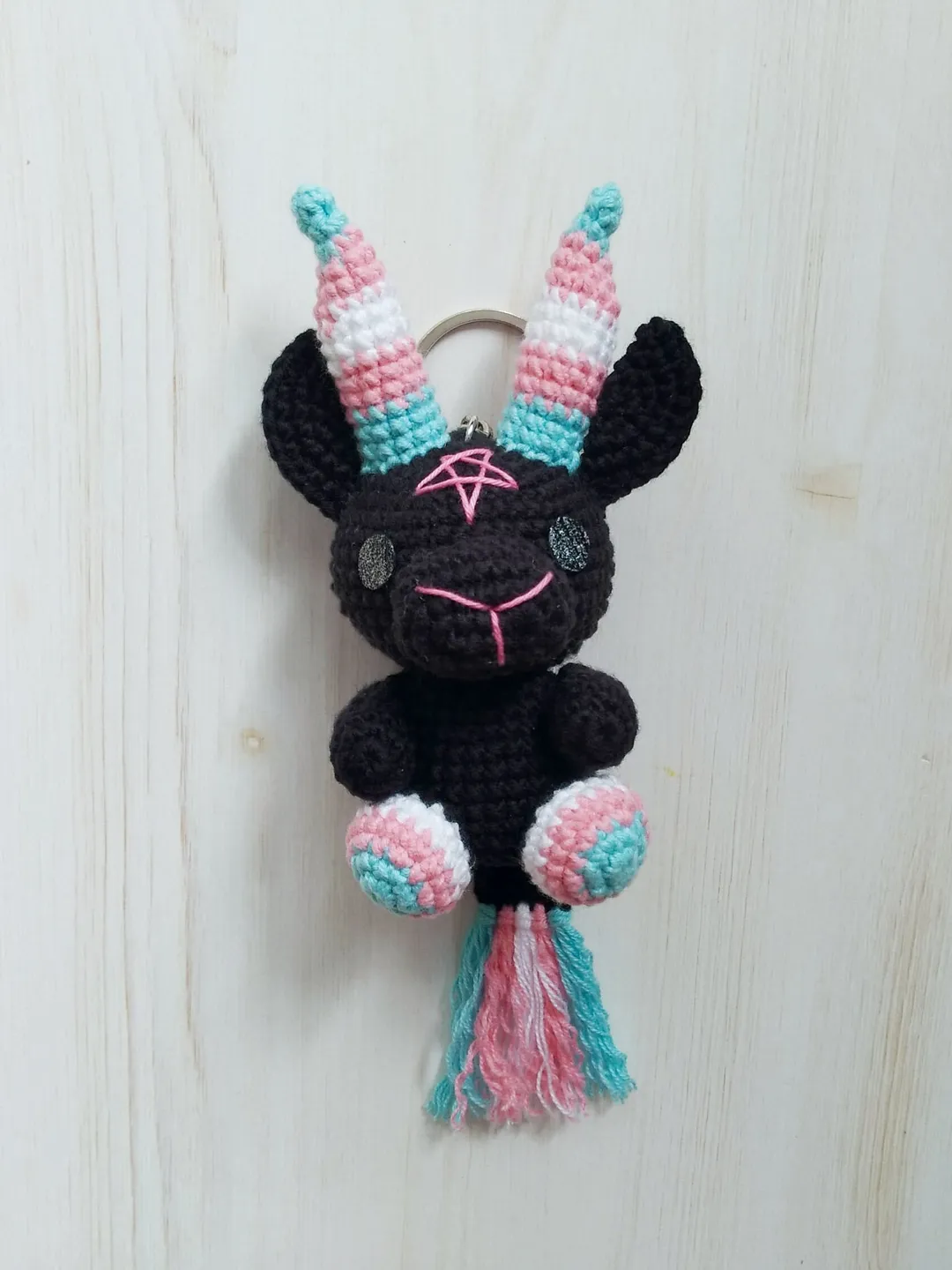 Baphomet rainbow plush keychain, lgbt flag, transgender pride, baphomet ...