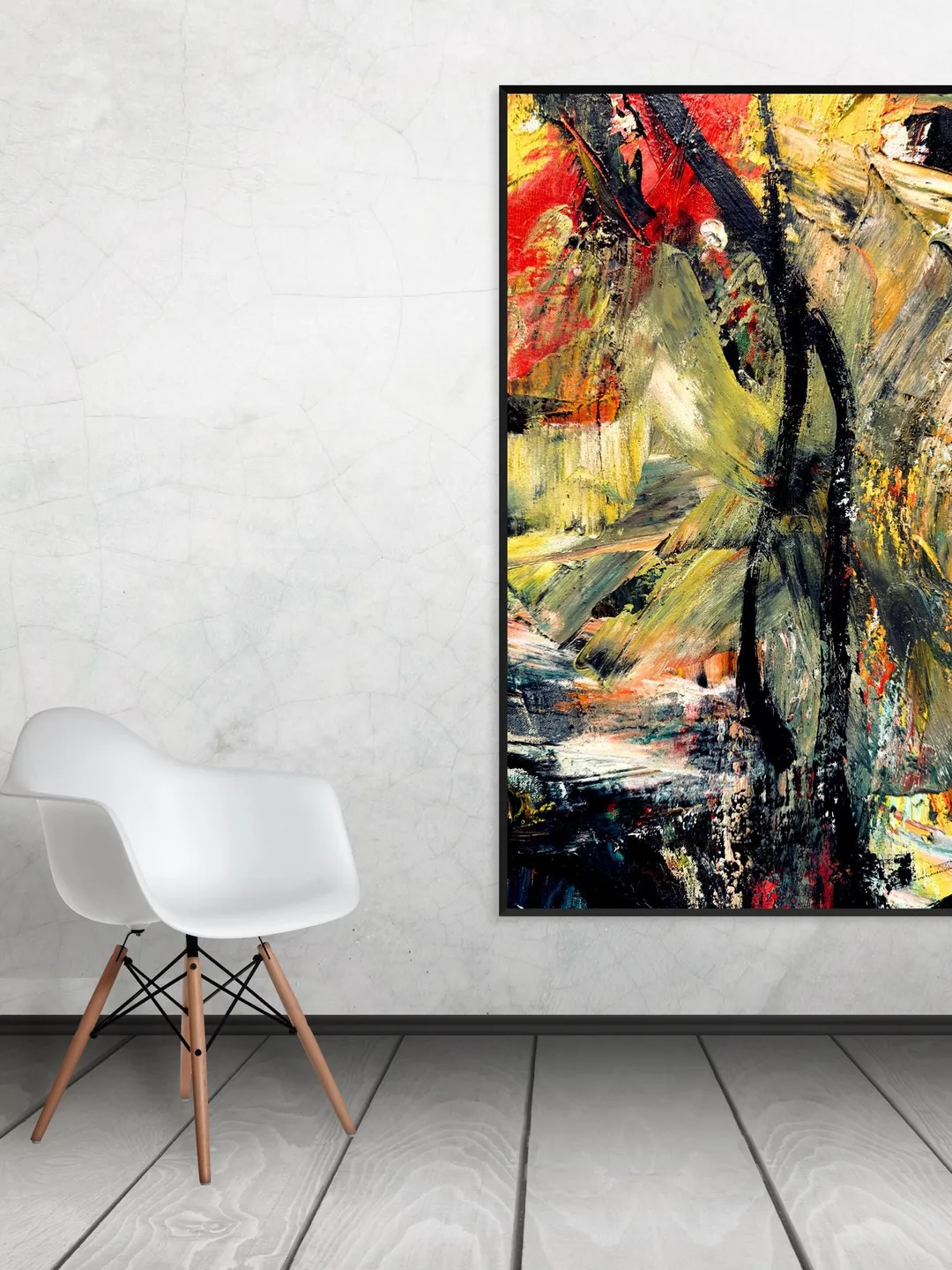 Olive Green Abstract Art Print: Modern Boho Wall Decor (Digital Download
