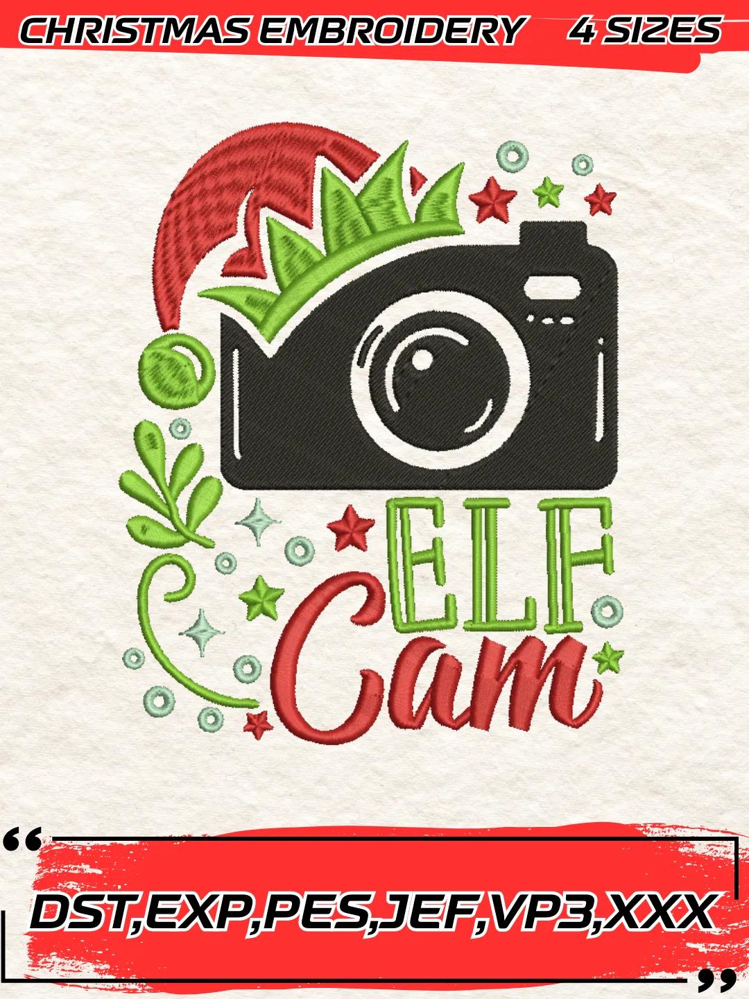 Elf Cam Merry Christmas Embroidery Design,Christmas Embroidery Design,4 ...