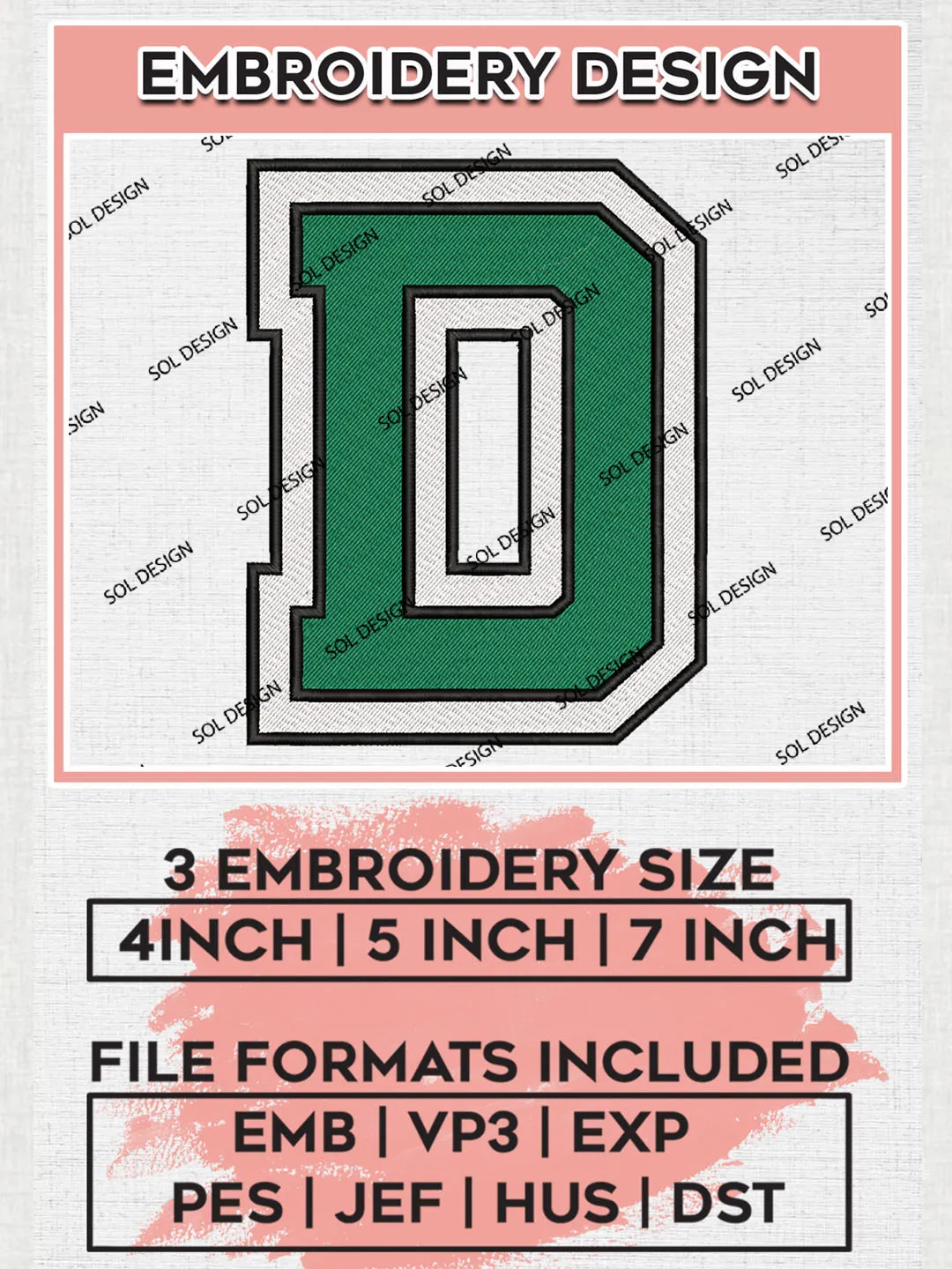 Dartmouth Big Green Logo Machine Embroidery Design, NCAA Dartmouth Big ...