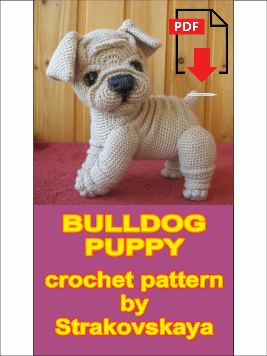 Bulldog sewing pattern, Figure stuffed animal, Pattern PDF-Bulldog ...