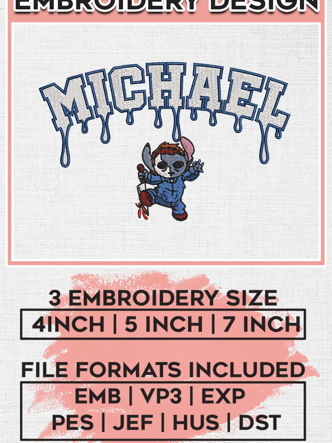 Archangel Michael machine embroidery design