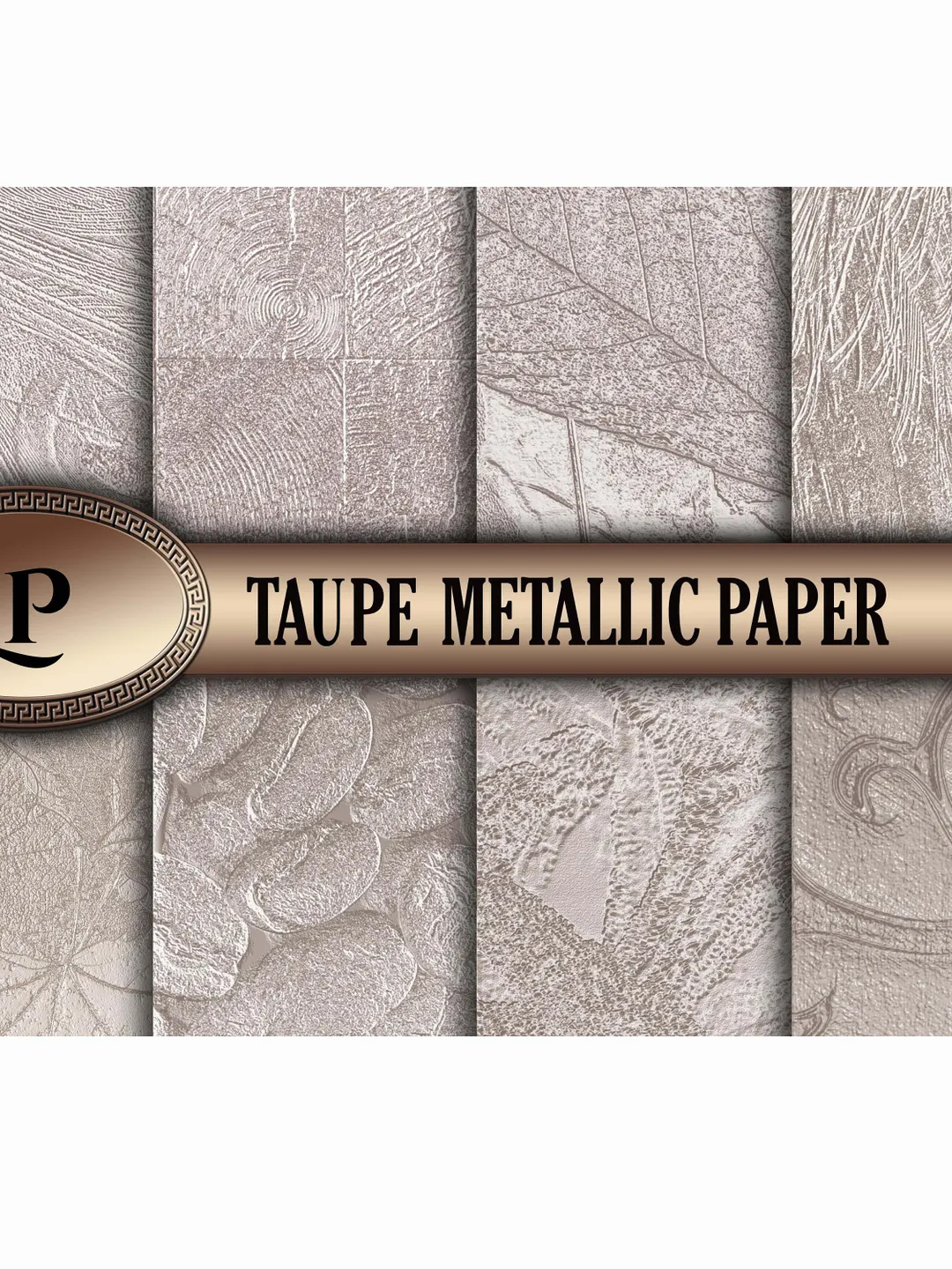 Beige background 8.5* 11 inch Champagne Metallic texture digital Taupe ...