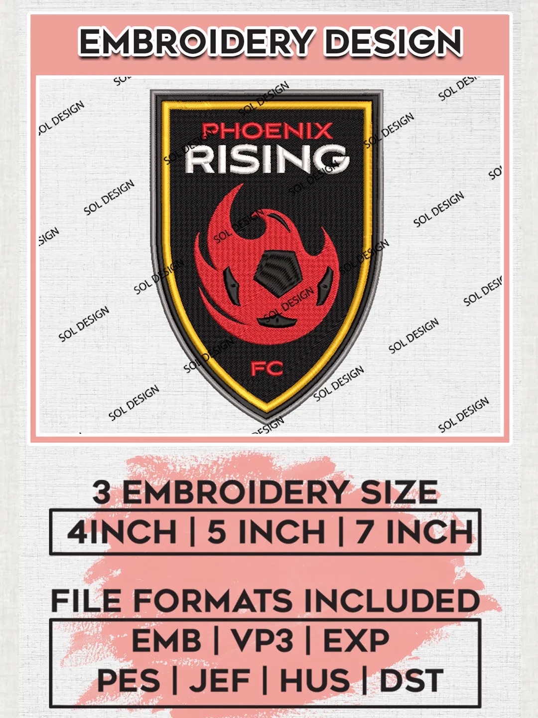 USLC Phoenix Rising Logo Embroidery Designs, USLC Phoenix Rising ...