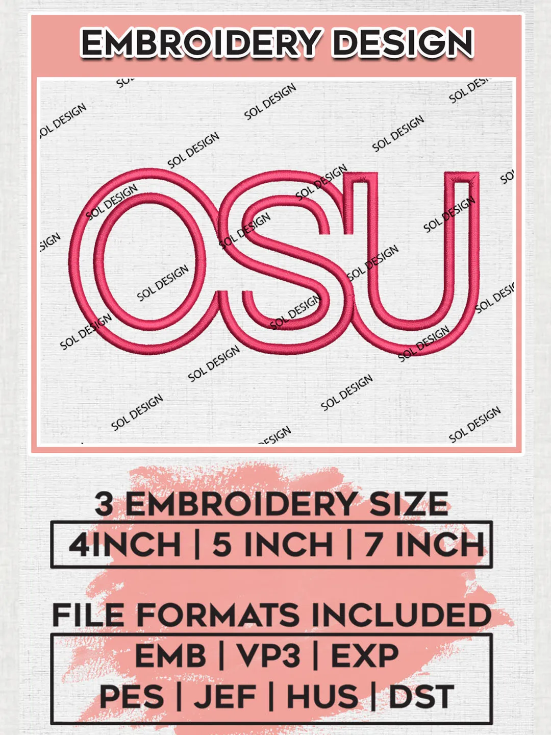 NCAA OSU Buckeyes Team Logo Embroidery Design Files, NCAA Ohio State ...