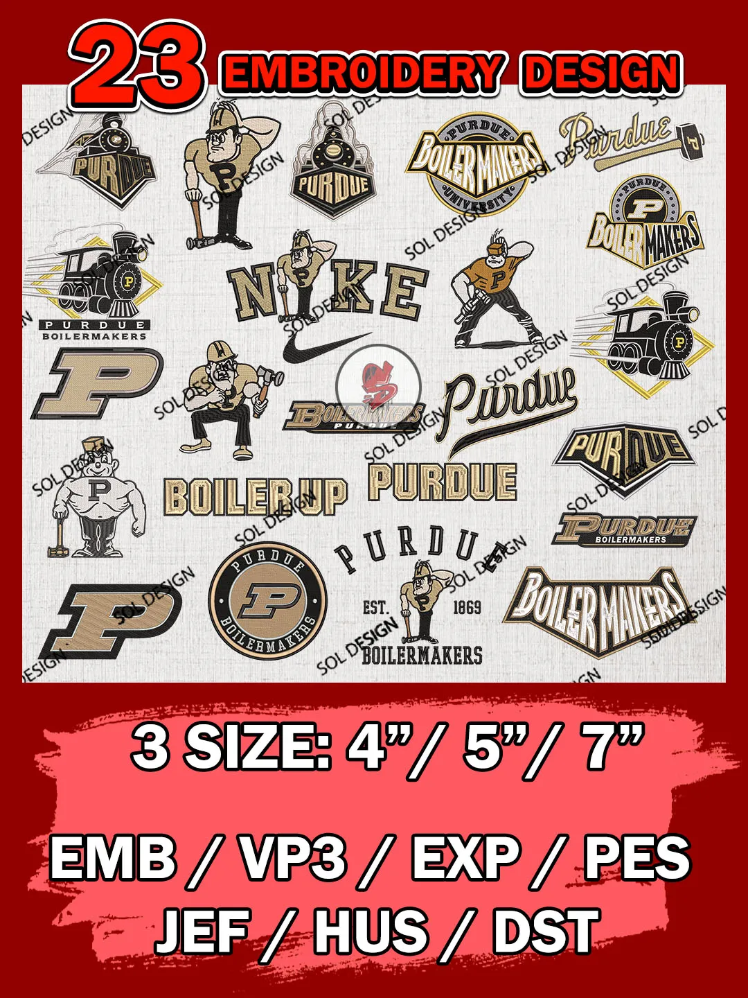 23 NCAA Purdue Boilermakers Bundle Embroidery Files, NCAA Purdue ...