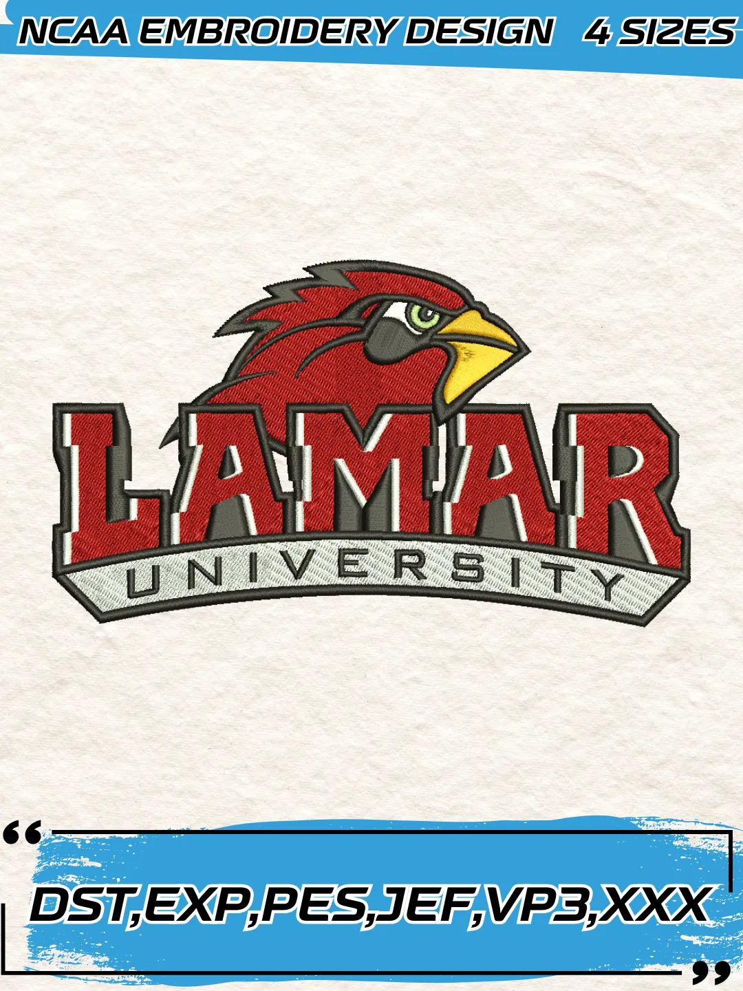 Lamar Cardinals Lions Logos Embroidery Design Files, NCAA Logos ...