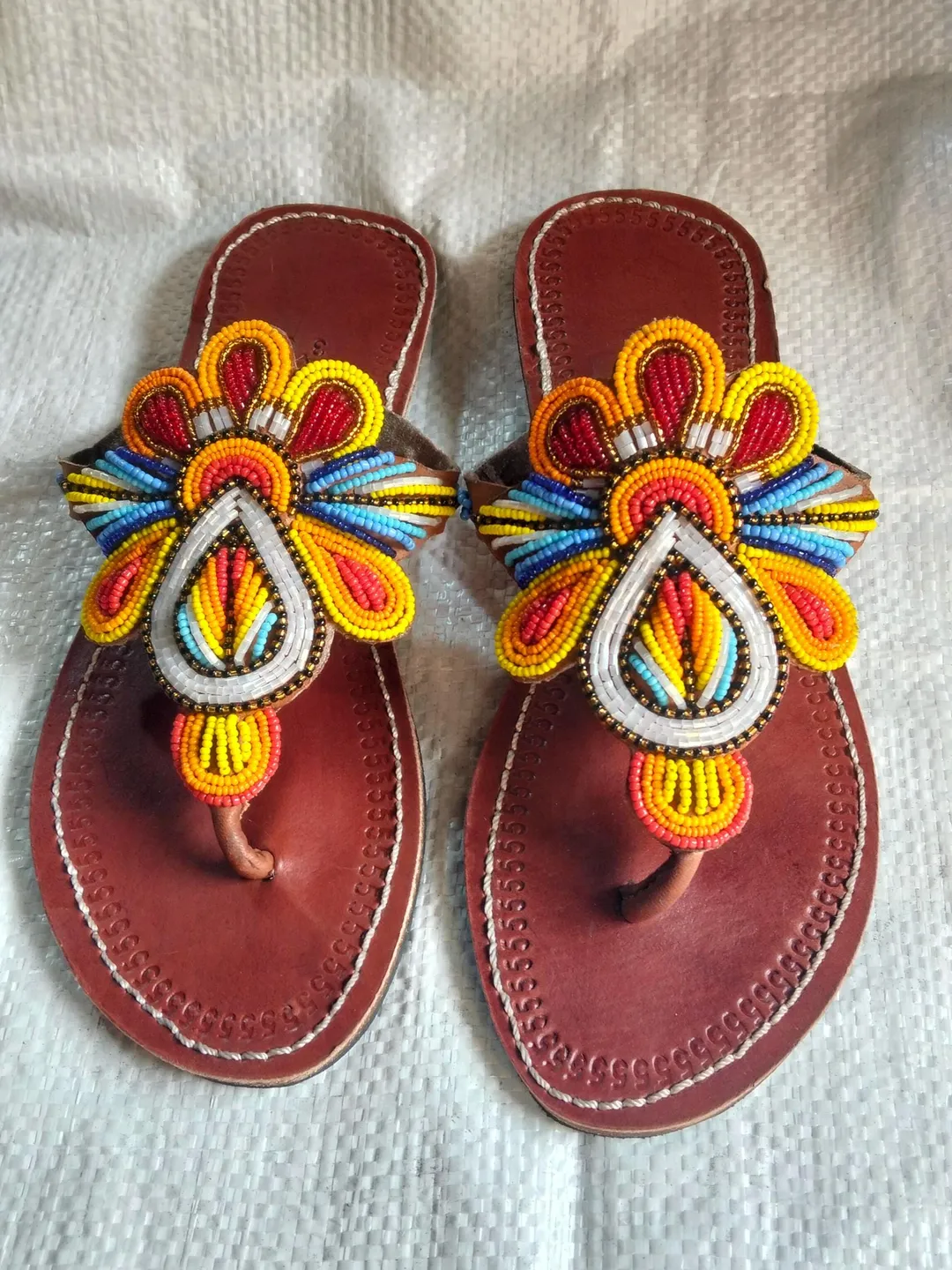 African beaded sandals, women shoes, leather sandals, Bohemia shoe ...