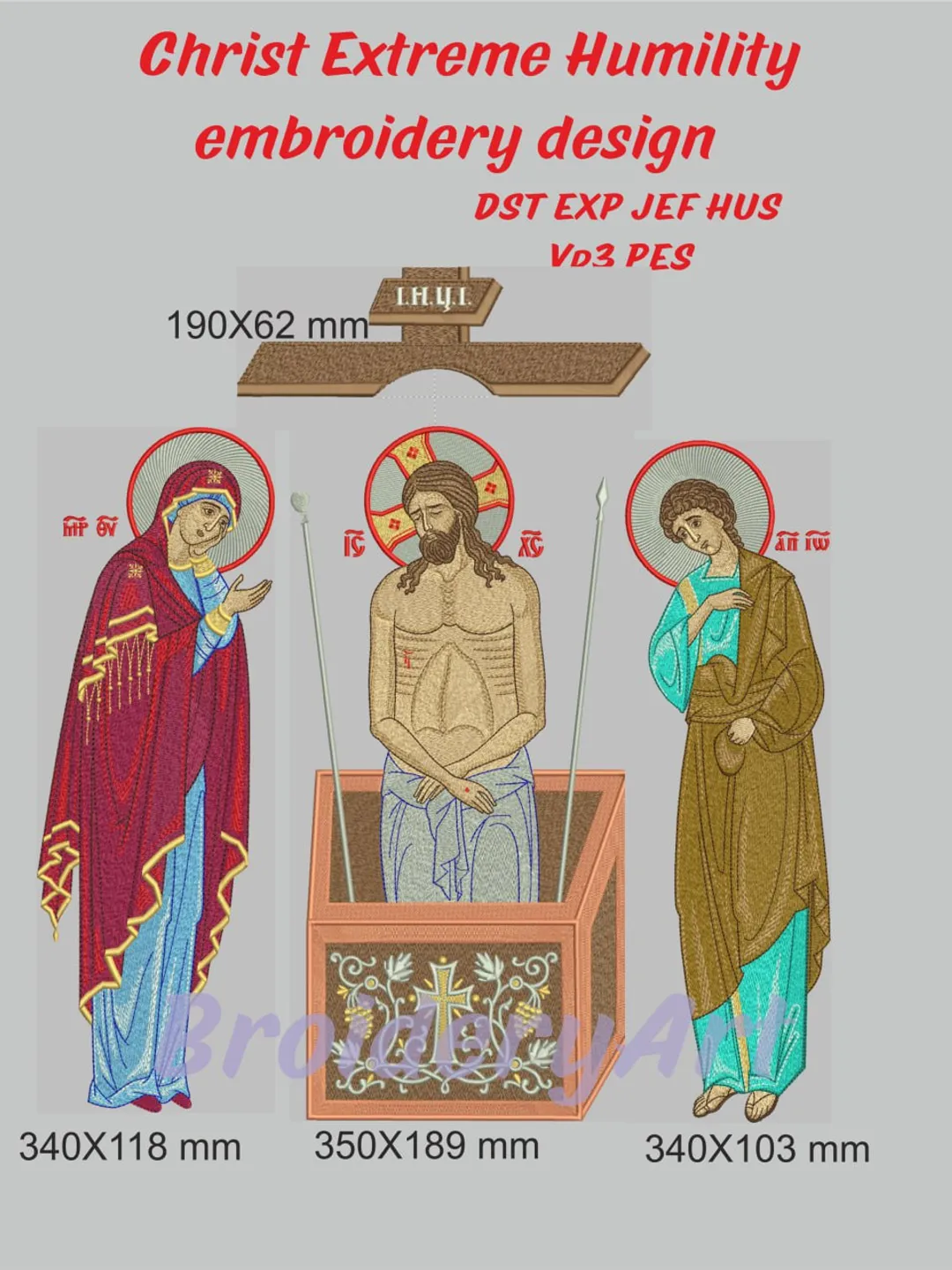 Christ, Extreme Humility embroidery design