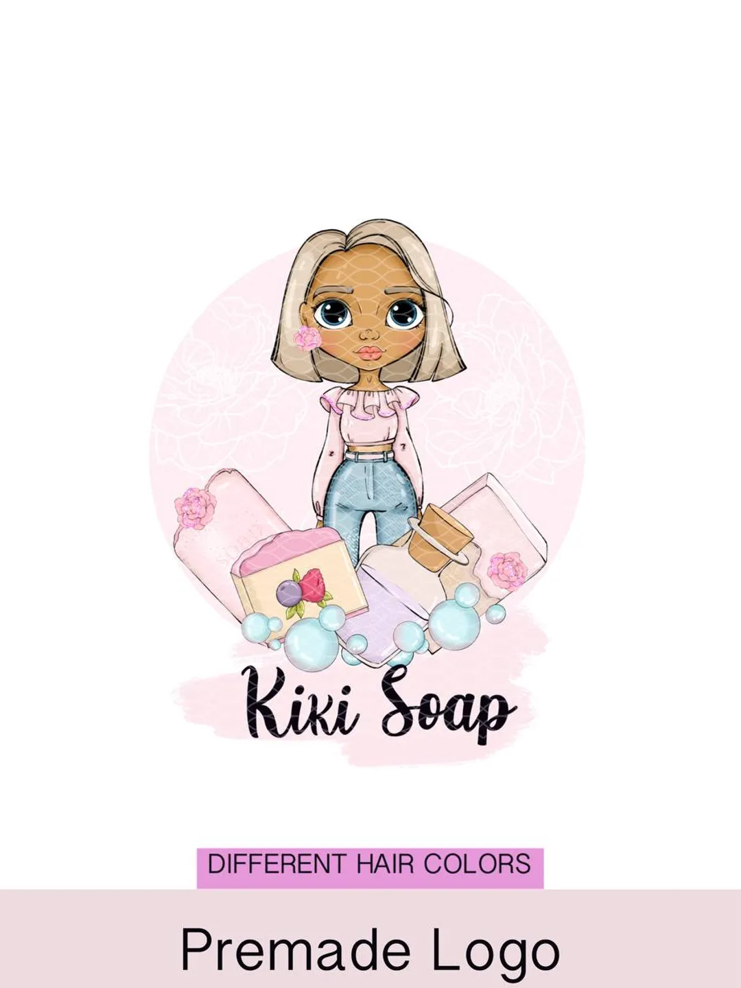 Super Soap Logo, Soap Flowers Logo, Organic Beauty Products Logo of ...