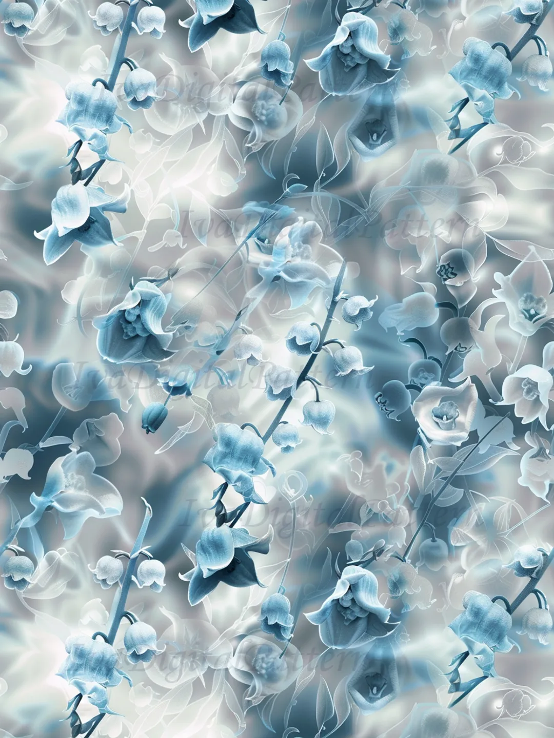 Seamless lilies of the valley flowers pattern, digital paper, mosaic ...