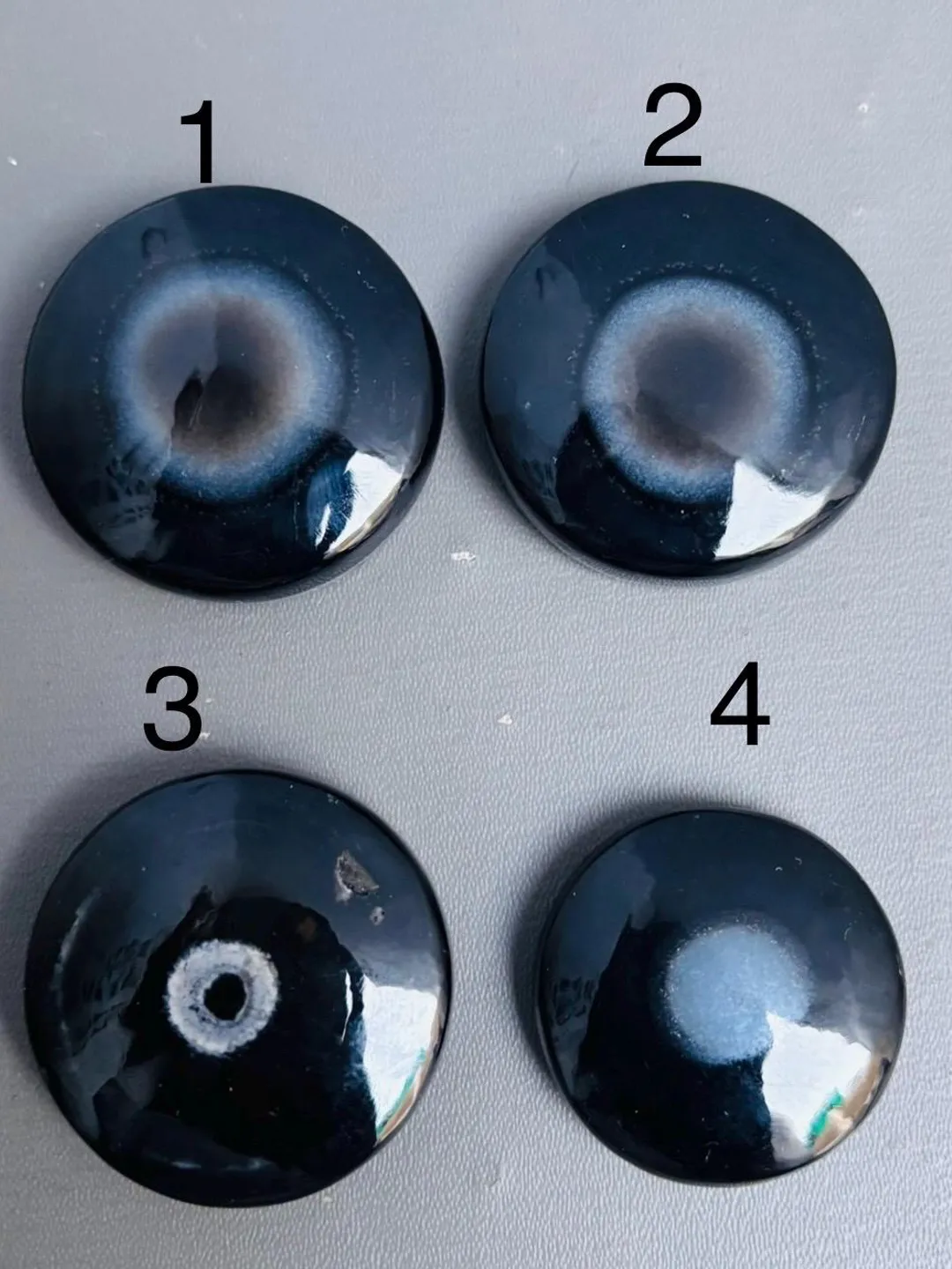 Handmade Black Banded Agate Eyes Cabochon: Natural Gemstone Jewellery