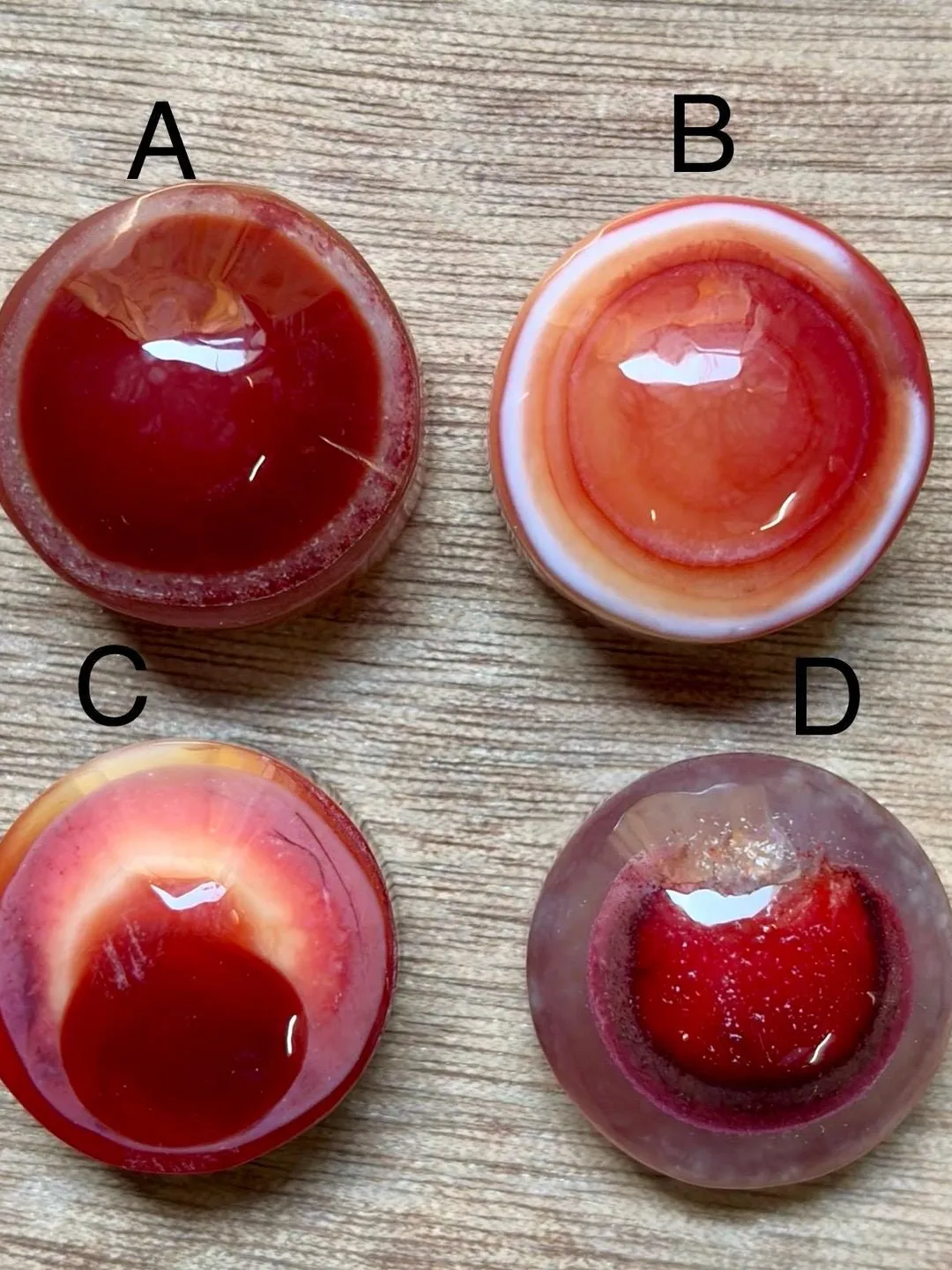 Natural Rad Banded Agate Eyes Cabochon: Handmade Gemstone