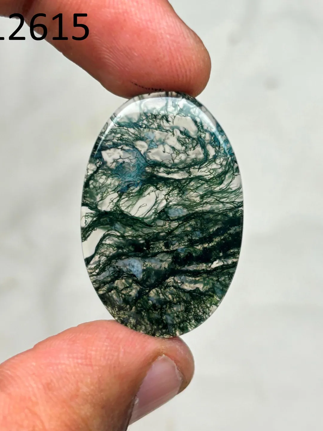 Natural Moss Agate Gemstone Cabochon: Hand Polished Jewelry Stone