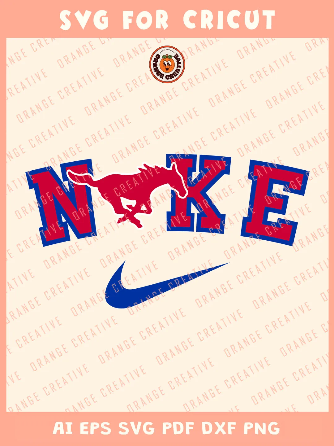 Ni.kee SMU Mustangs Svg, NCAA College Football Team Svg, NCAA SMU ...