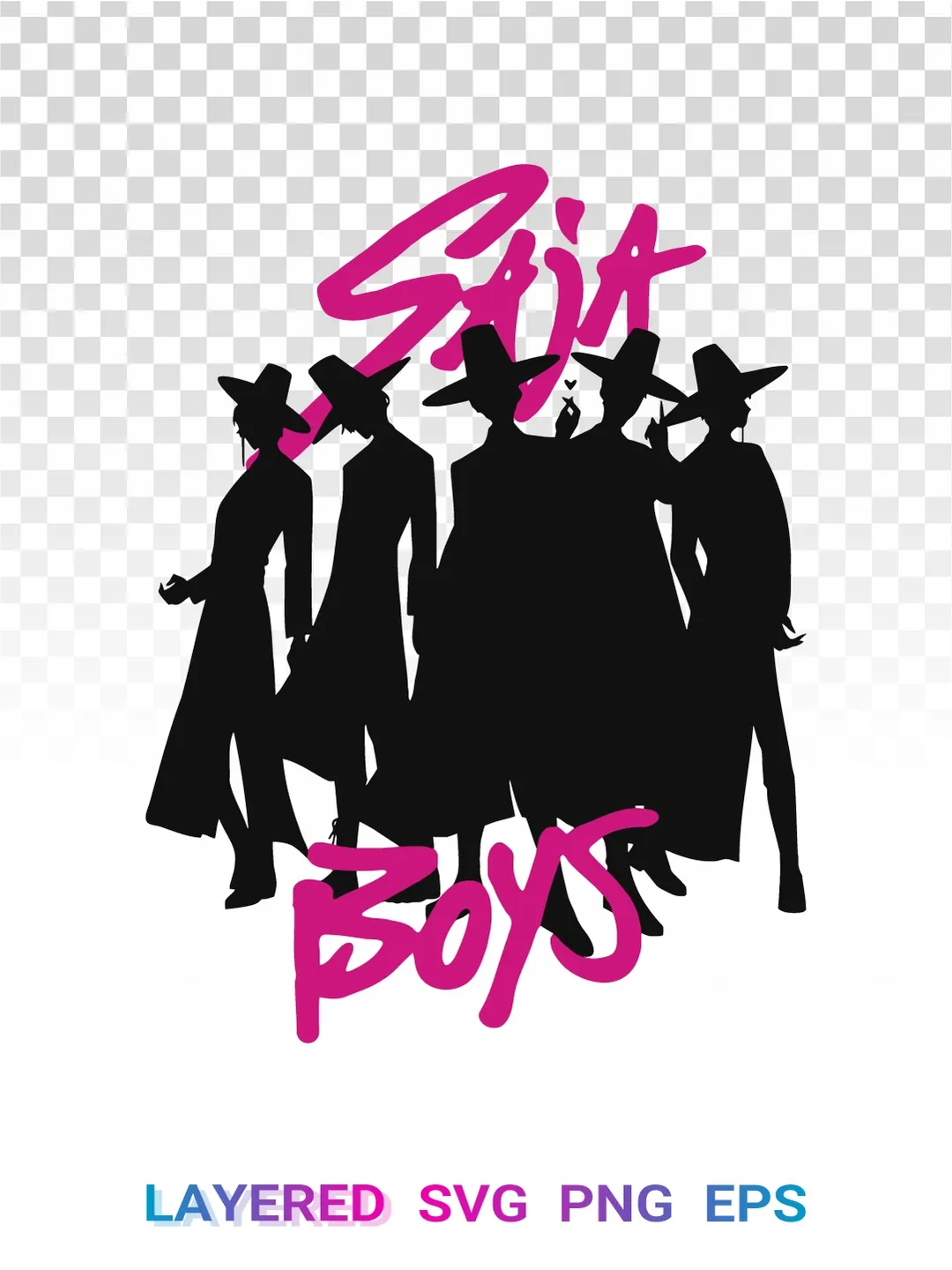 Saja Boys Kpop Logo SVG PNG, Korean Band Clipart Cricut