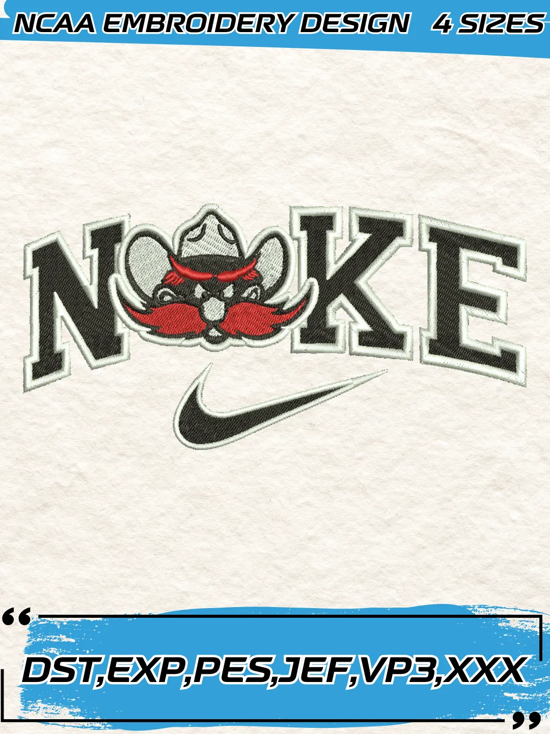 NCAA Texas Tech Red Raiders Embroidery Design | Texas Tech University ...