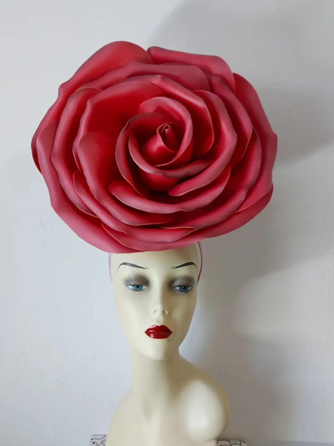 Wine large rose fascinator 13"Kentucky Derby Hat Fancy hat Tea Party ...