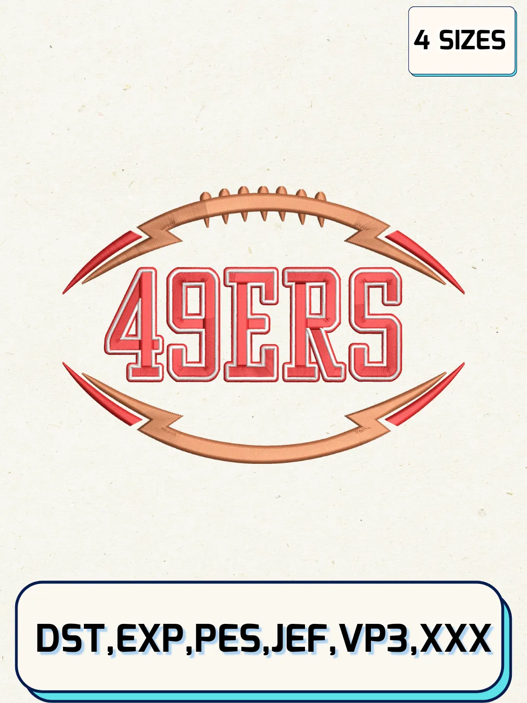 San Francisco 49ers in Ball Logos Embroidery Design Files, NFL Logos ...