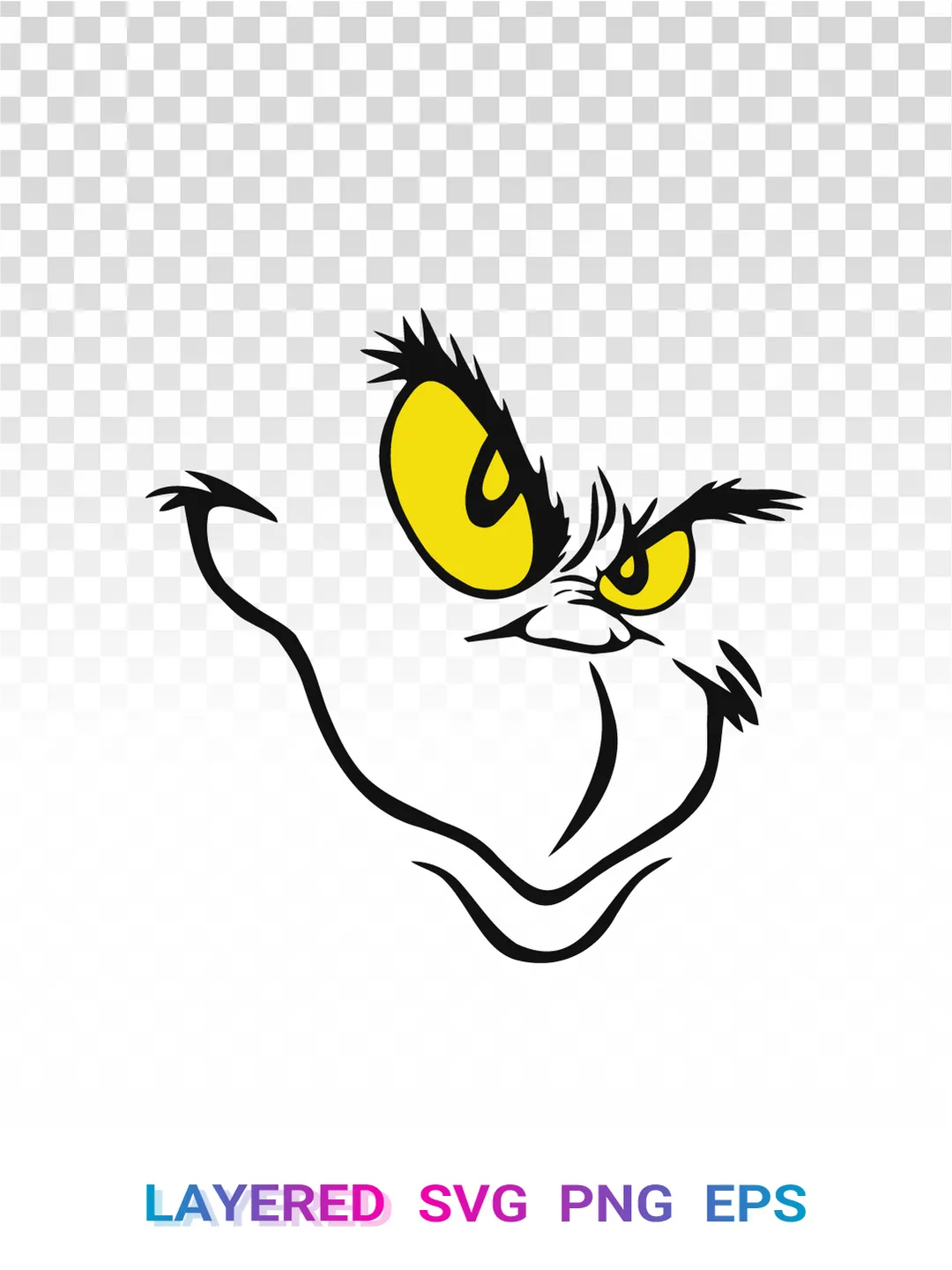 Grinch Face SVG PNG, Dr Seuss Christmas Clipart Eyes