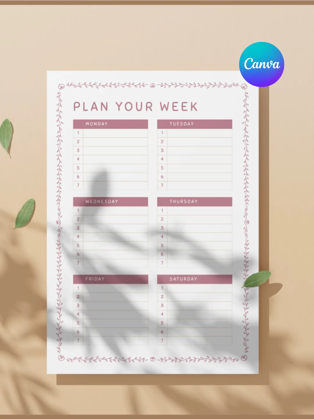 Weekly Planner Printable | Undated Task Organizer, Minimalist Design ...