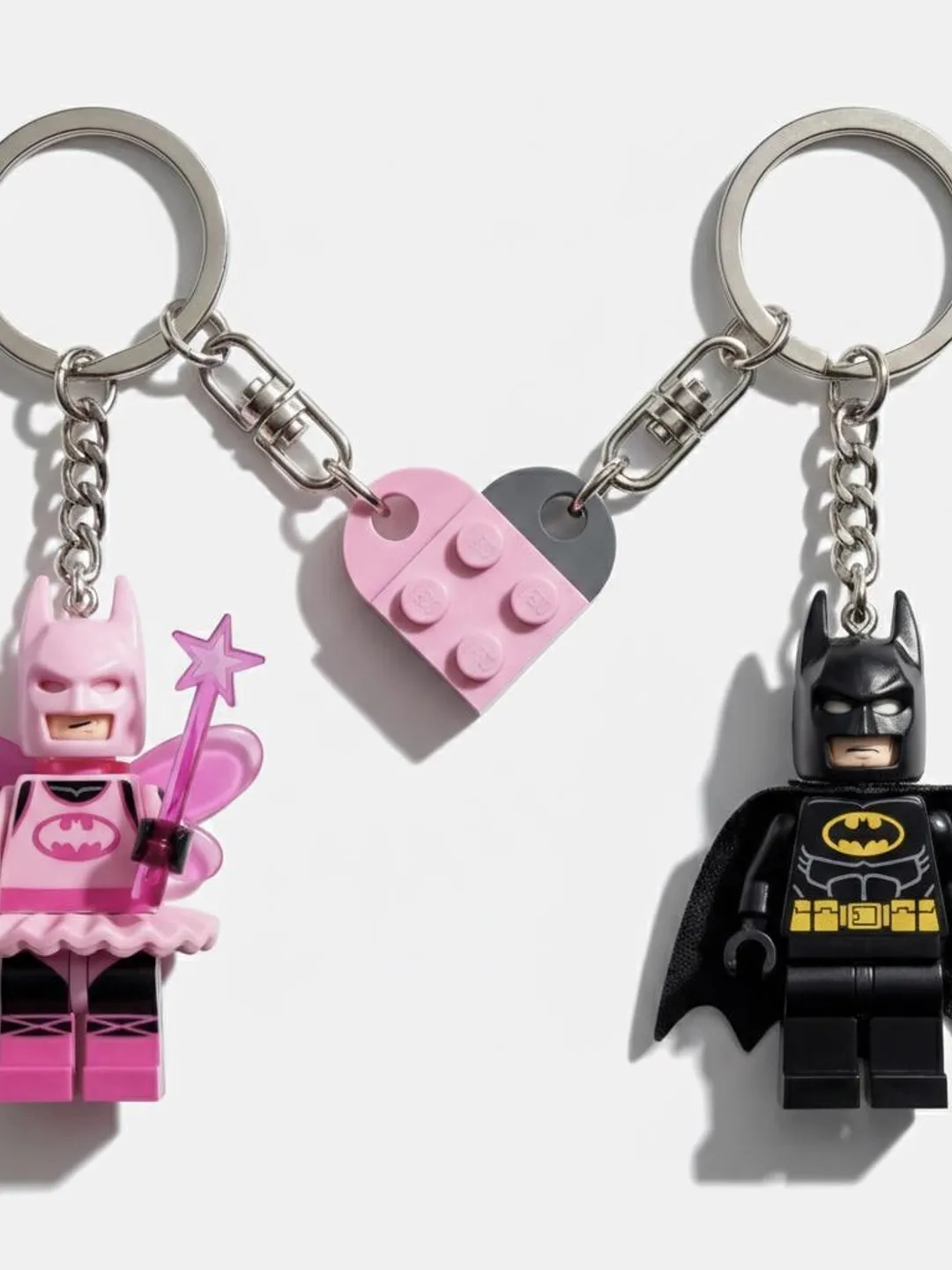 Matching Lego Batman Keychain Set – Interlocking Heart Block Couple ...