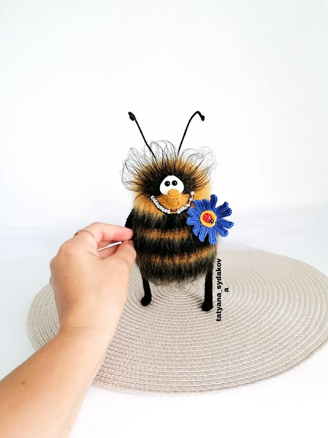 Baby rattle honey bee, bee teething toy, bumble bee sensory toy, bumble ...