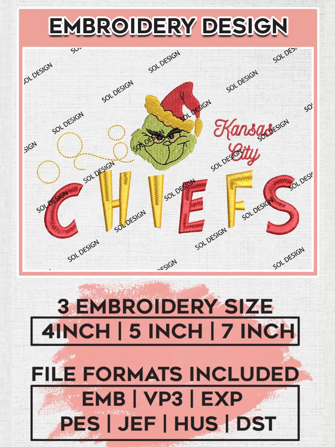 Christmas Grinch Kansas City Chiefs Embroidery Designs, Grinch ...