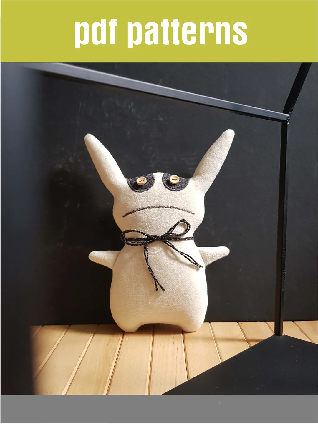 Rabbit Sewing Pattern PDF, Creepy Doll diy, Stuffed animal pattern