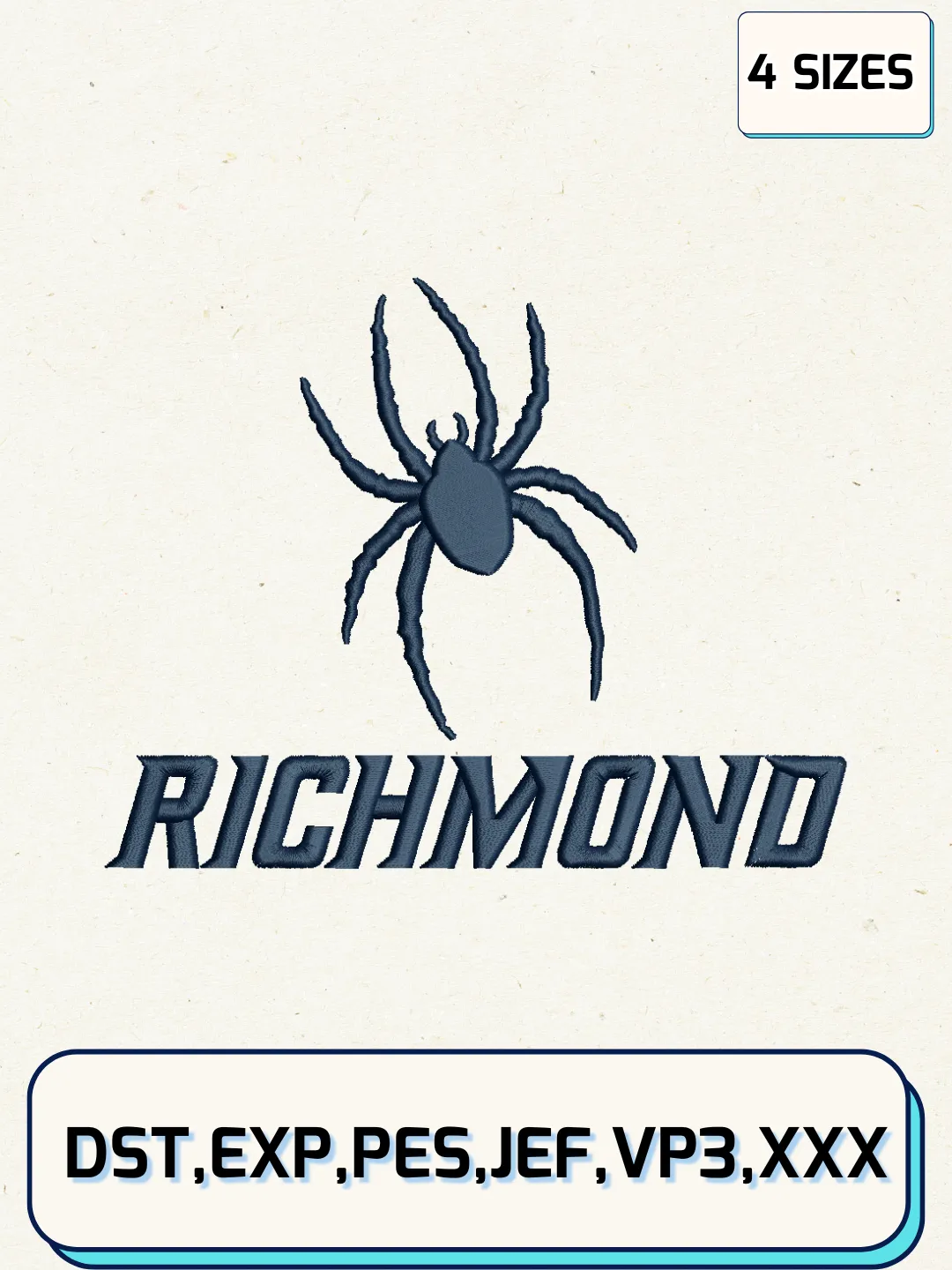 Richmond Spiders Logos Embroidery Design Files, NCAA Logos Embroidery ...