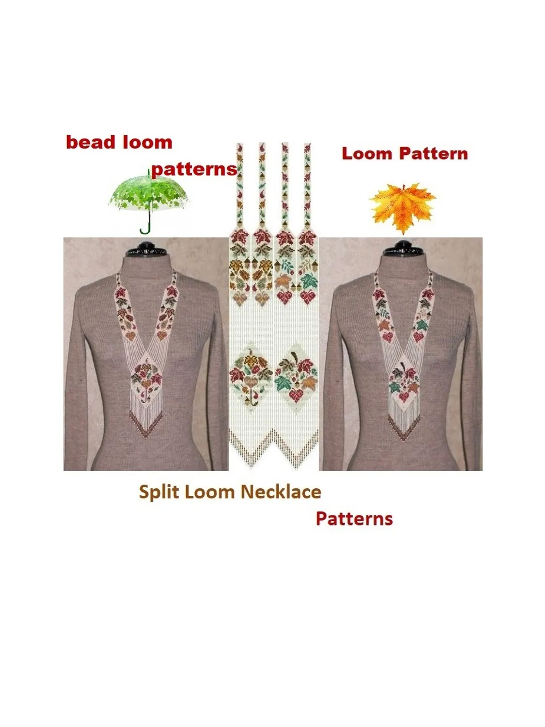 Bead loom patterns, schemes for a Gerdan-Split-Loom Necklace, Beading ...