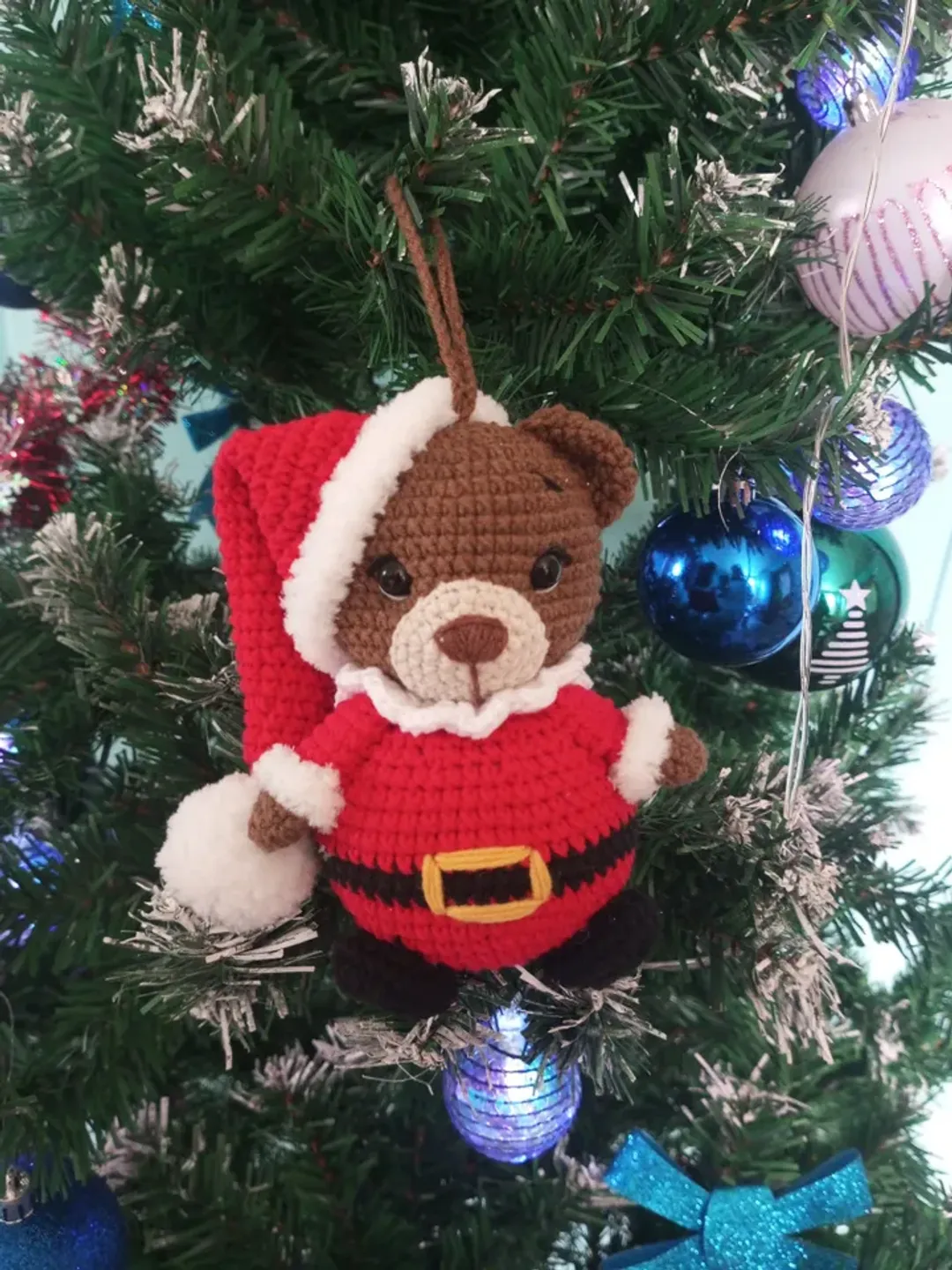 Set 3 Christmas crochet pattern, Christmas Bauble Bear, Santa, Elf ...