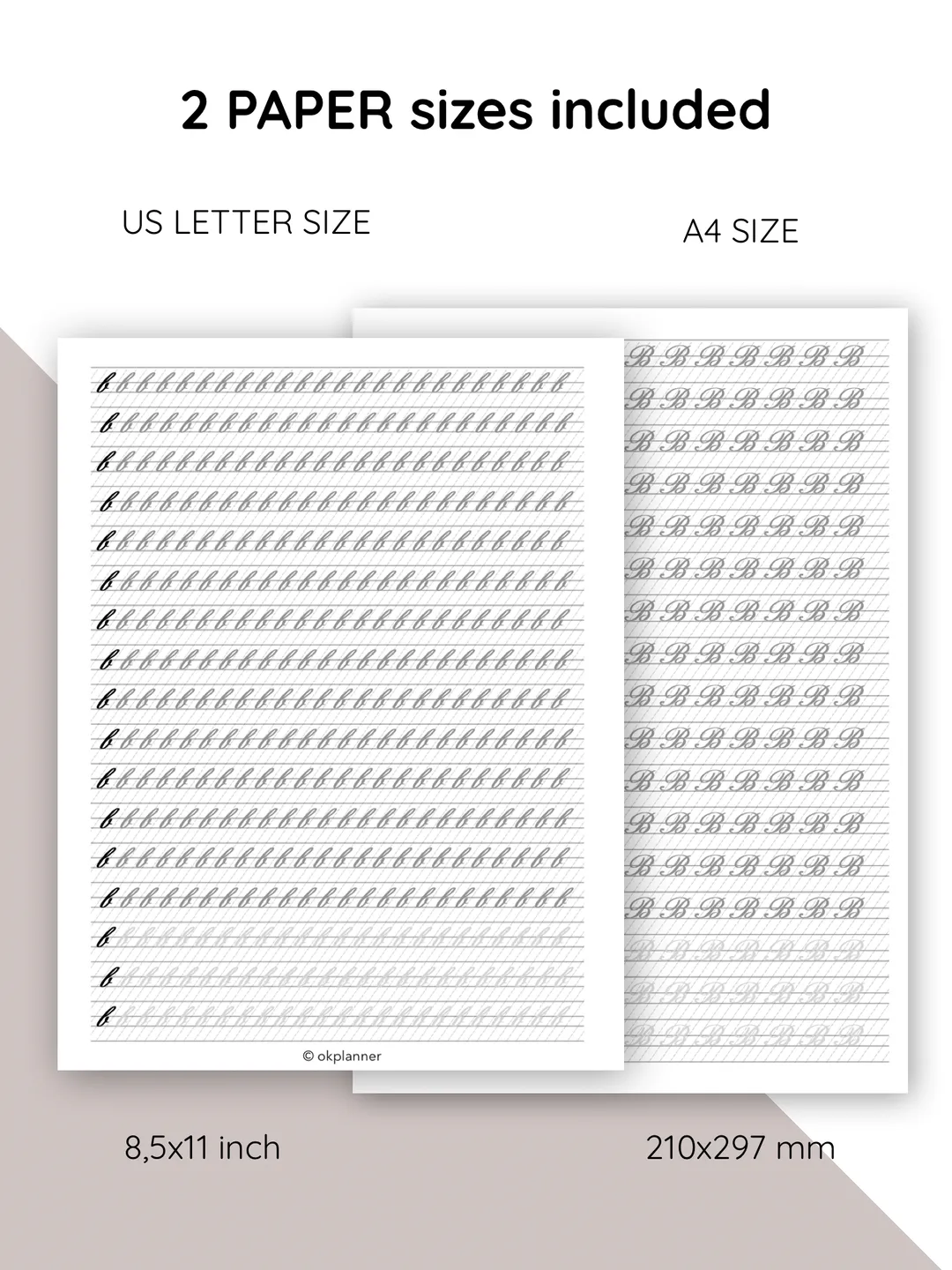 Printable Traceable Calligraphy Worksheets for Capital & Lowercase ...