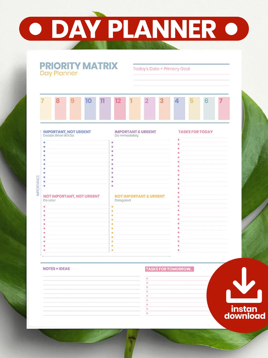 Editable Daily Planner Printable | Minimalist To-Do List (Digital PDF ...