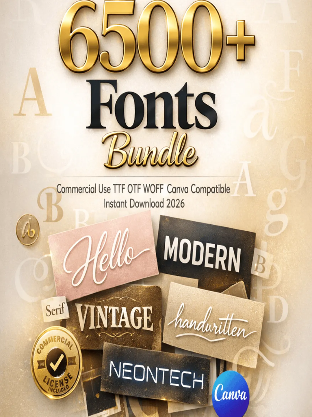 6500+ Fonts Bundle Commercial Use
