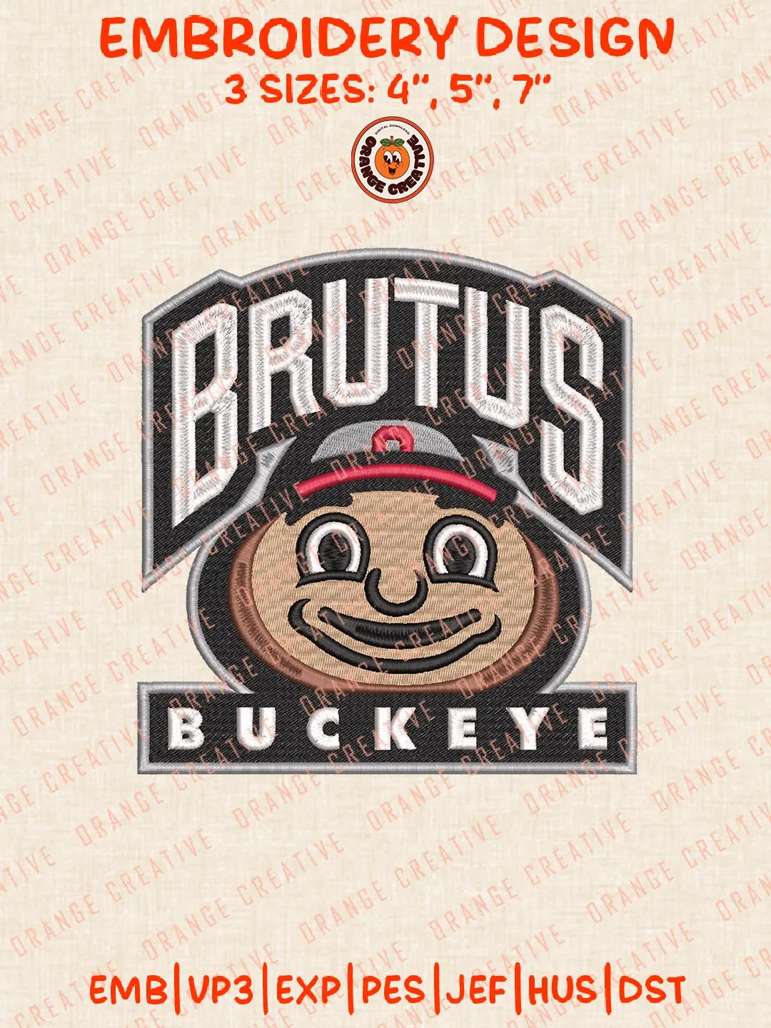Brutus Buckeyes Embroidery Design, NCAA Ohio State Buckeyes Logo ...