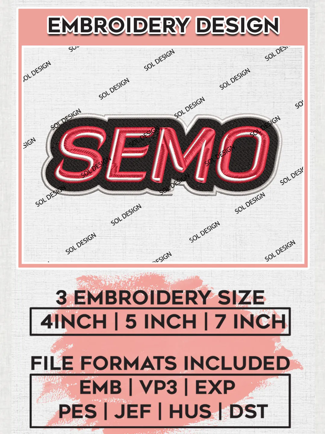 SEMO Redhawks Team Logo Embroidery Design Files, NCAA Southeast ...