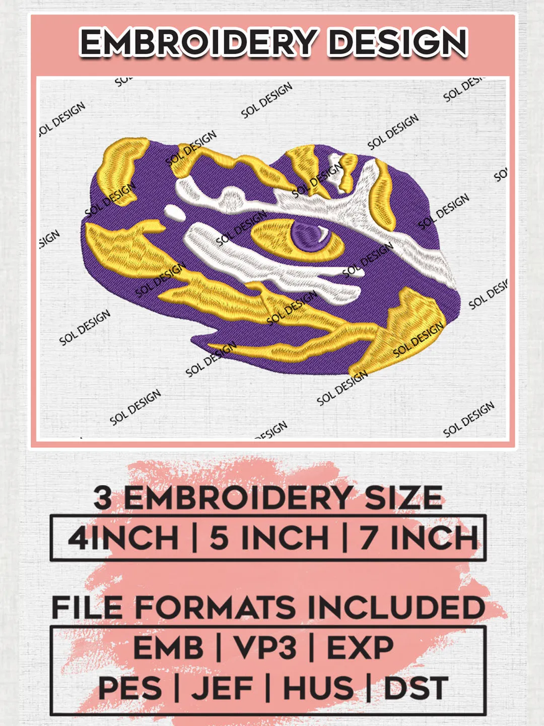 LSU Tigers Embroidery Designs, NCAA Logo Machine Embroidery Files, NCAA ...