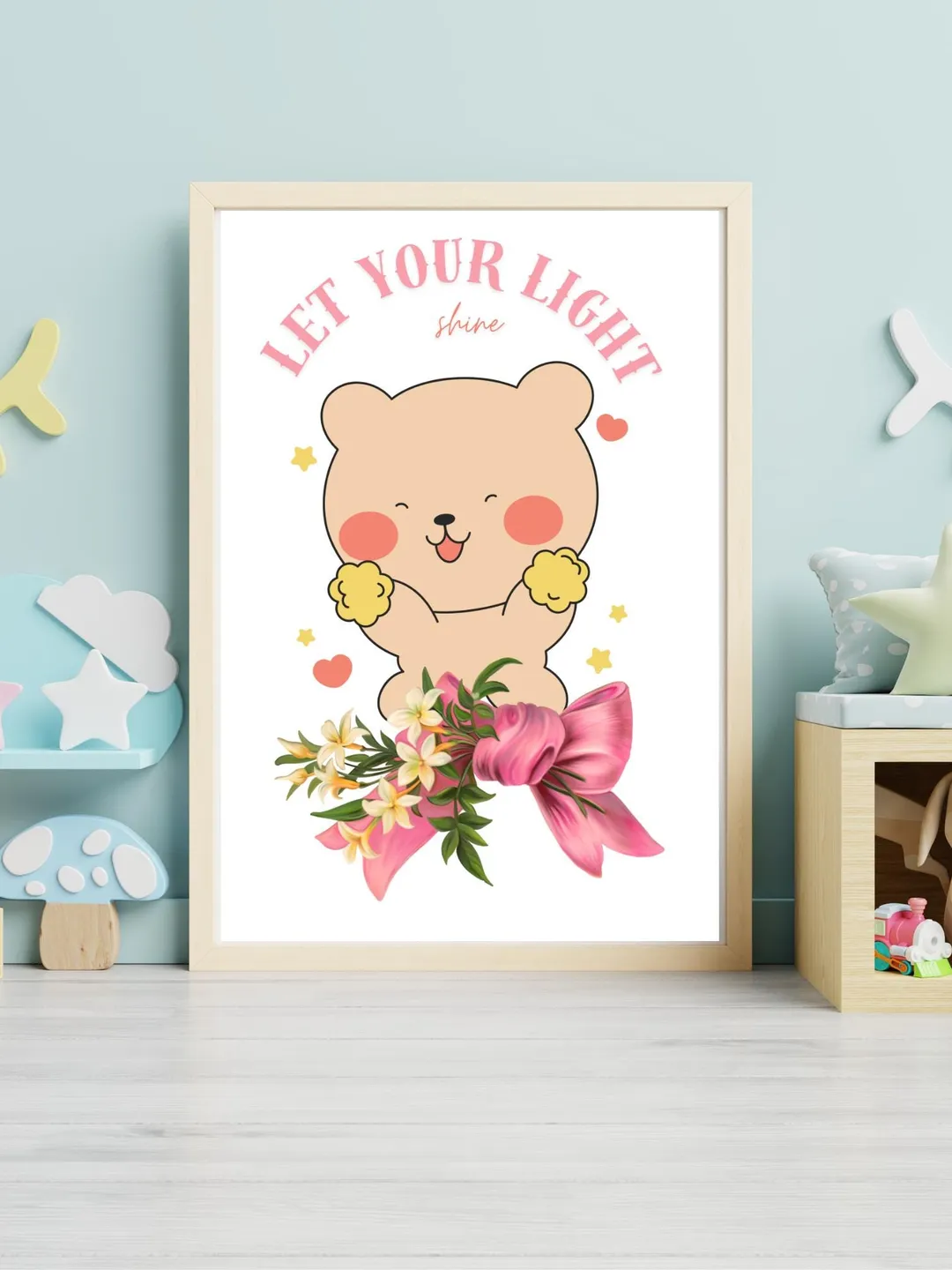 Nursery Wall Decor, baby Teddy Bear, Motivational Art Print, Let Your ...