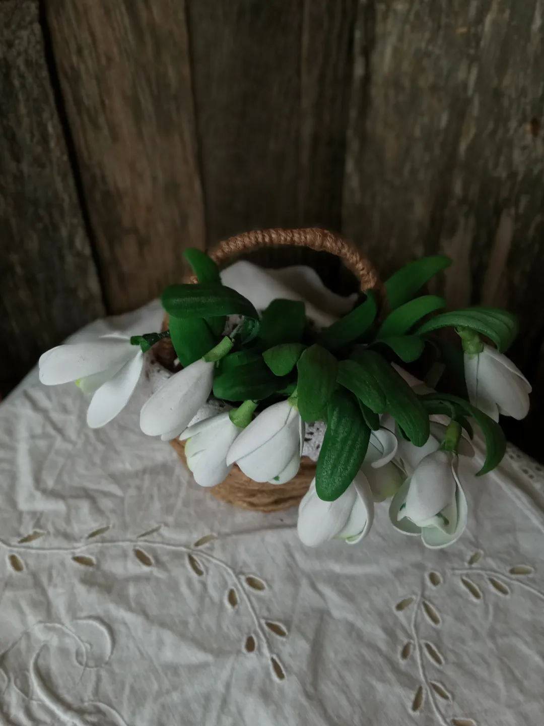 Snowdrops in a Basket - Handmade Floral Composition. Gifts for her ...
