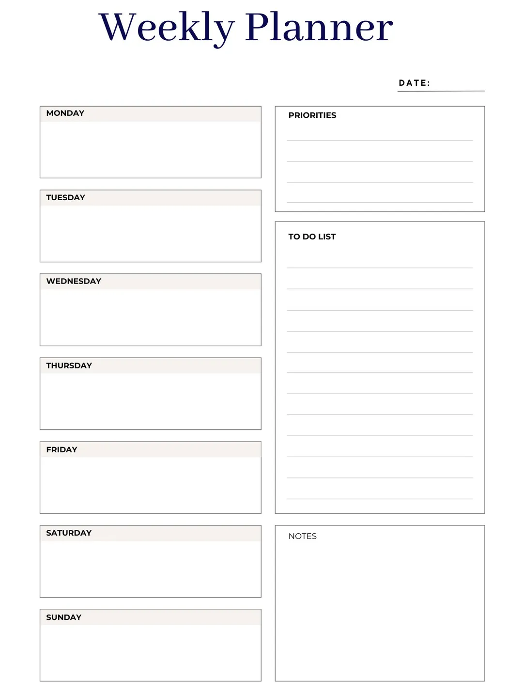 Weekly Planner