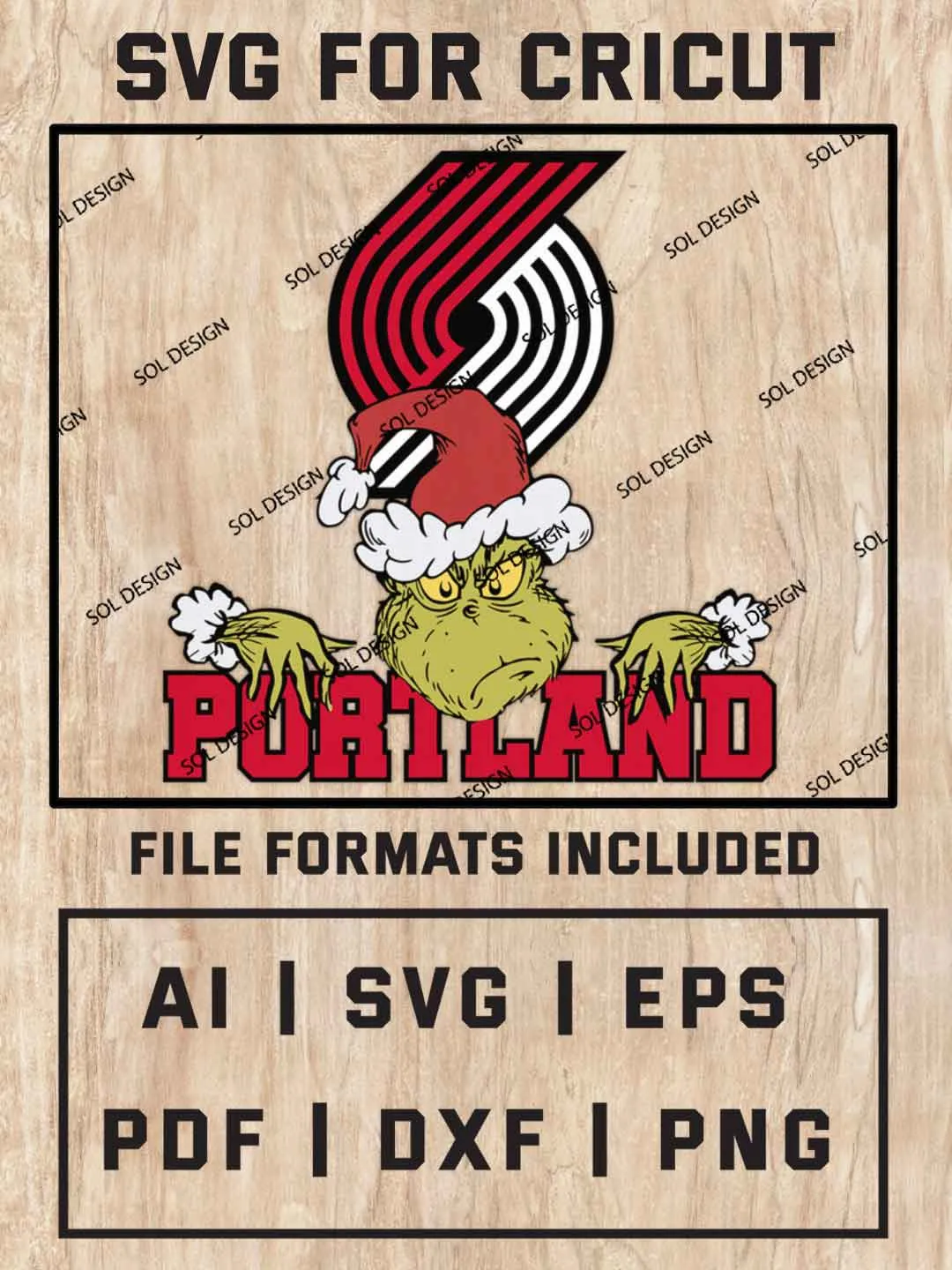 Grinch Portland Trail Blazers SVG, NBA SVG Design, NBA Portland Trail ...