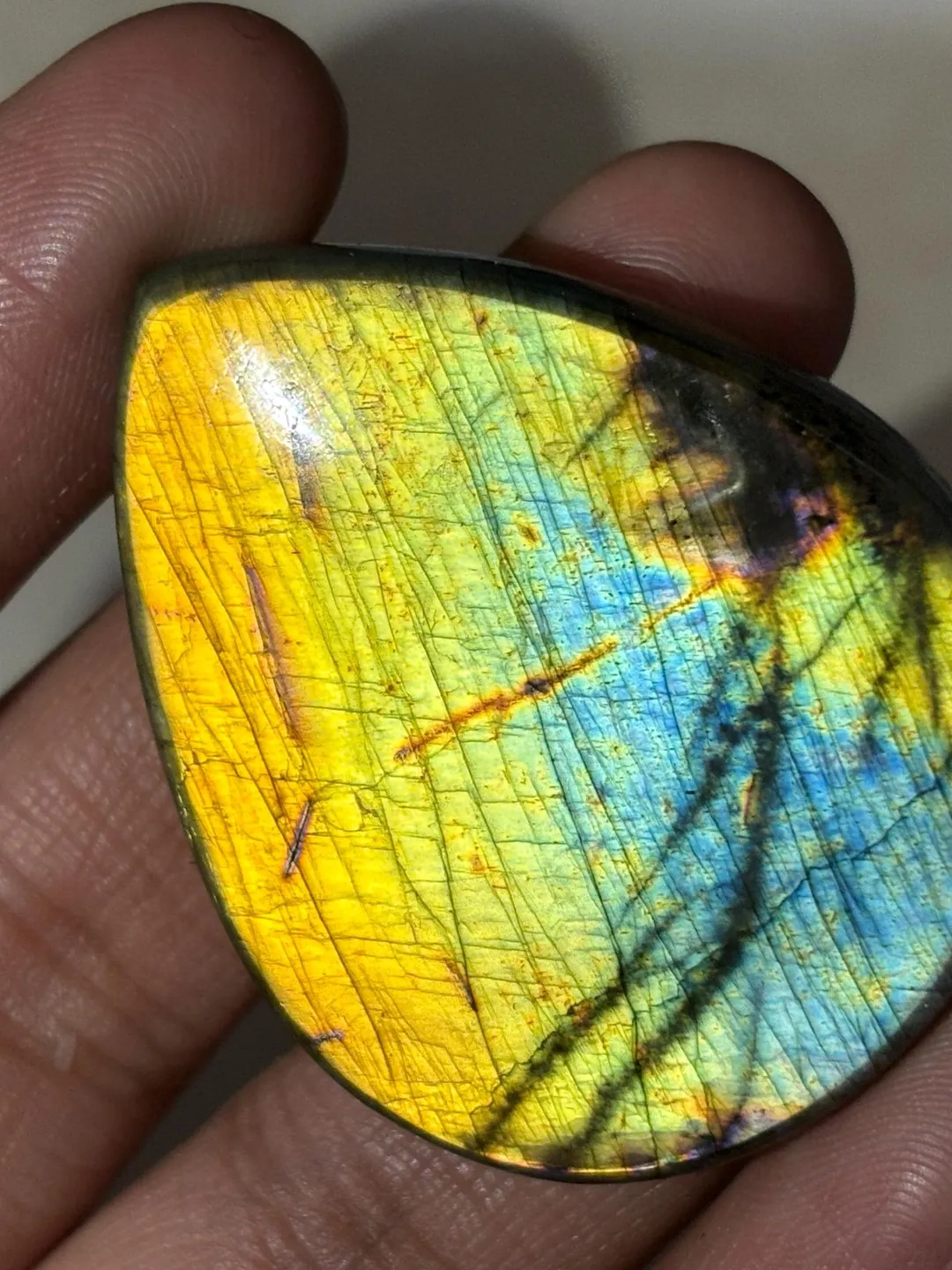 Spectrolite Cab Rare Finish Labradorite Gemstone with Vibrant Play of ...