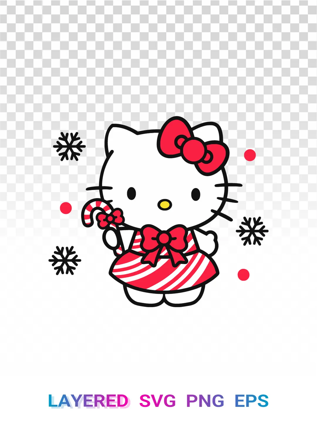 🍭 Hello Kitty Christmas PNG, Candy Cane SVG Sanrio Holiday