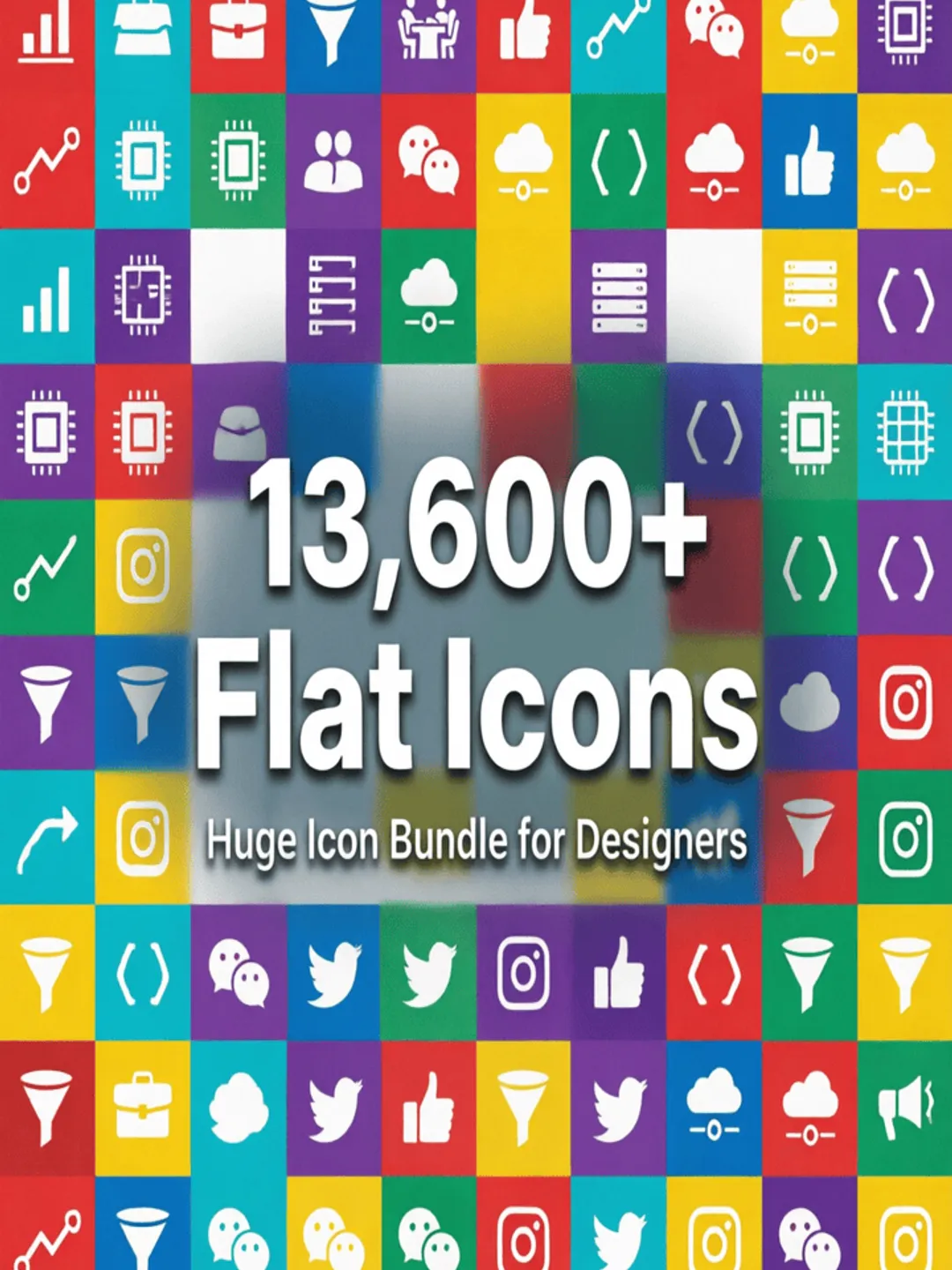 13,600+ Flat Icons Bundle | Huge Icon Pack for Designers | UI, Web ...