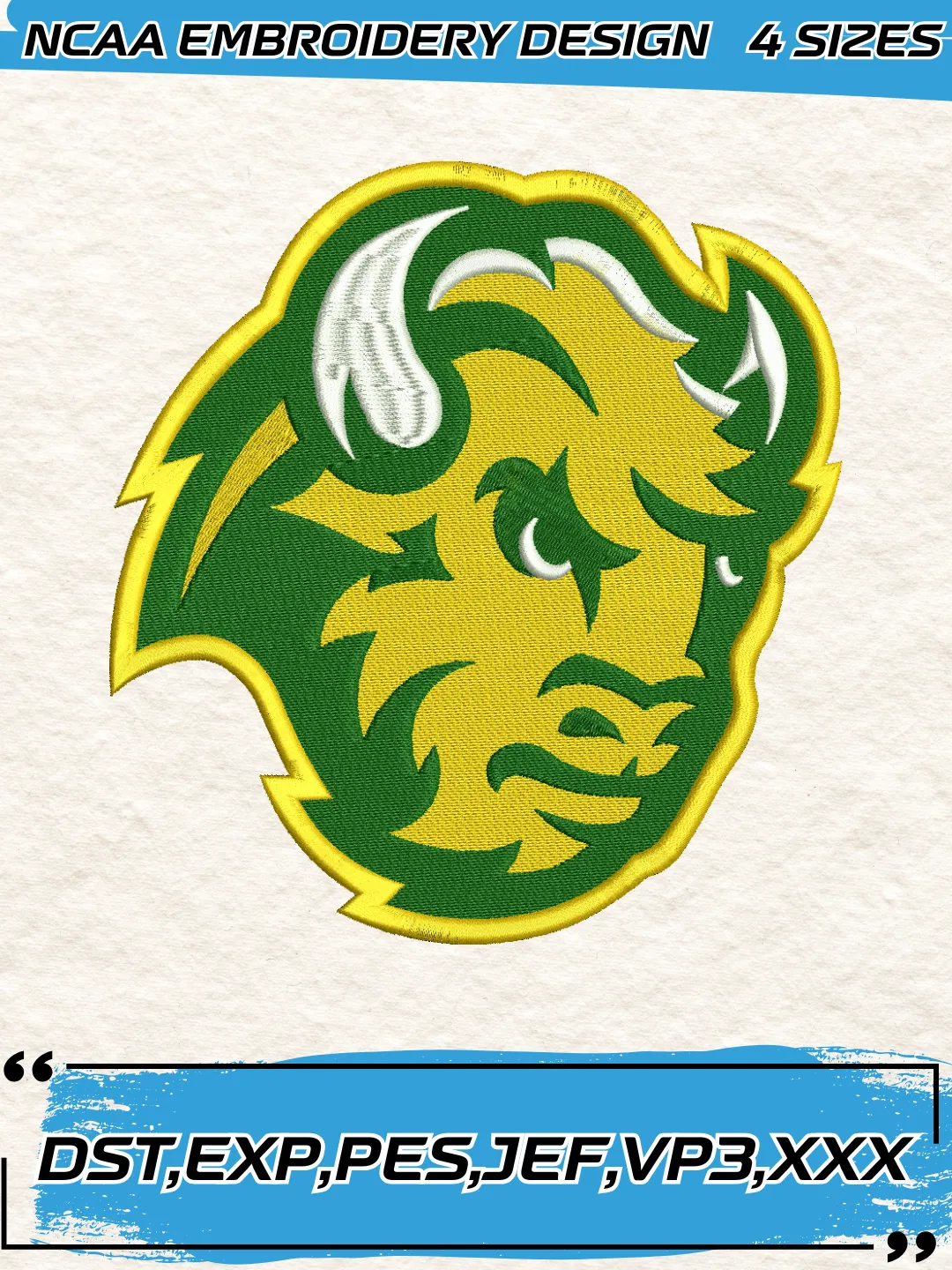 North Dakota Mascot Embroidery Design Files, NCAA Logos Embroidery ...
