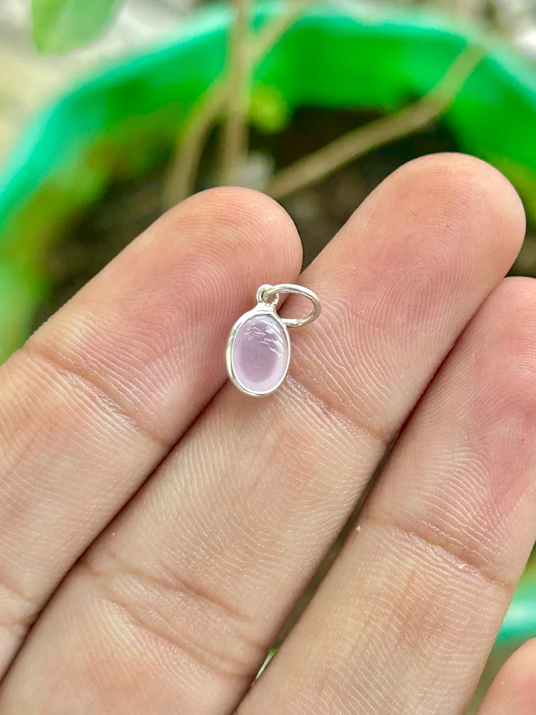 Lab Rose Quartz Oval Cabochon Charm 5x7mm, October Birthstone Pendant ...